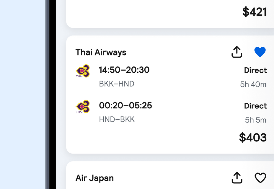 Find great deals with Skyscanner's flight price tracker tools