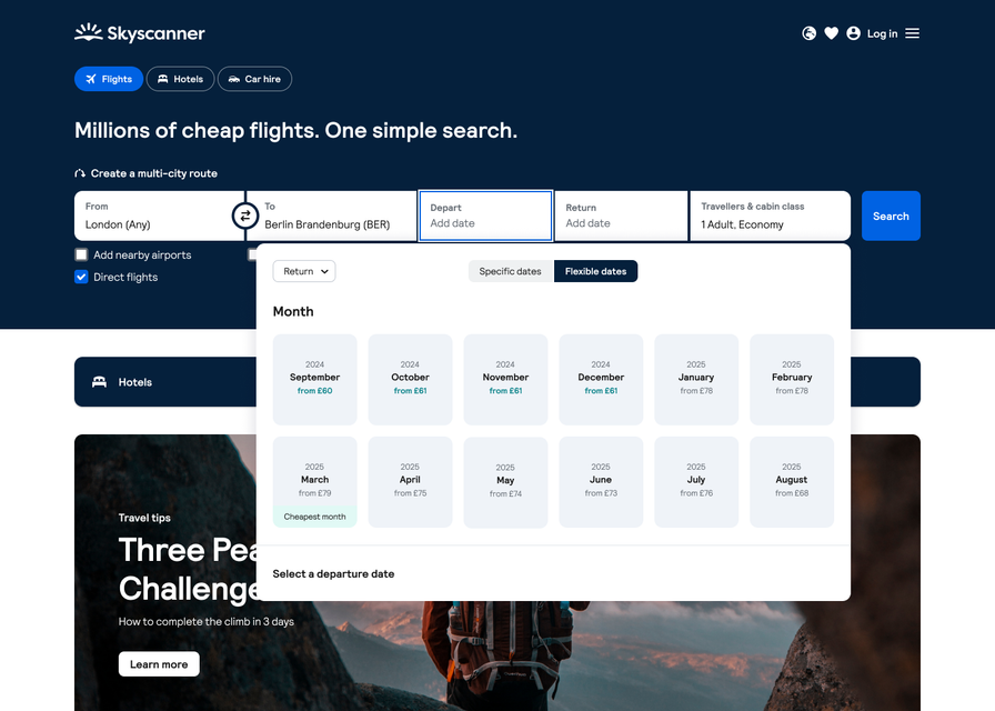Skyscanner tips and tools: how to search flight prices across whole ...