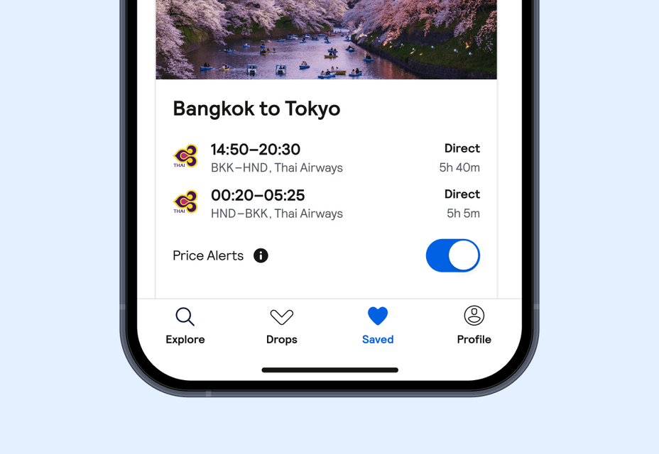 Find great deals with Skyscanner's flight price tracker tools