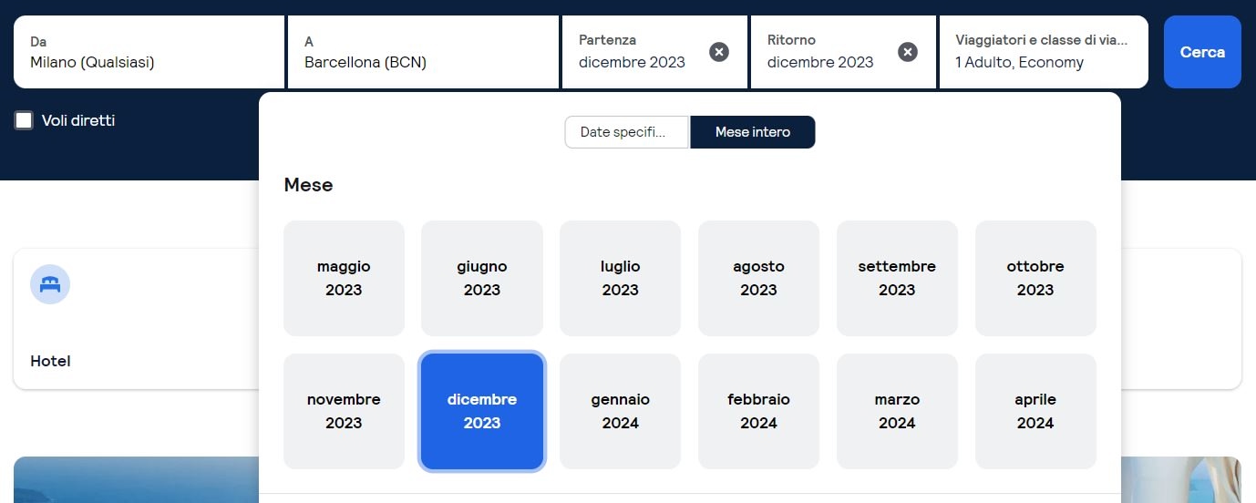 Come cercare i prezzi dei voli per "mese intero" | Skyscanner Italia
