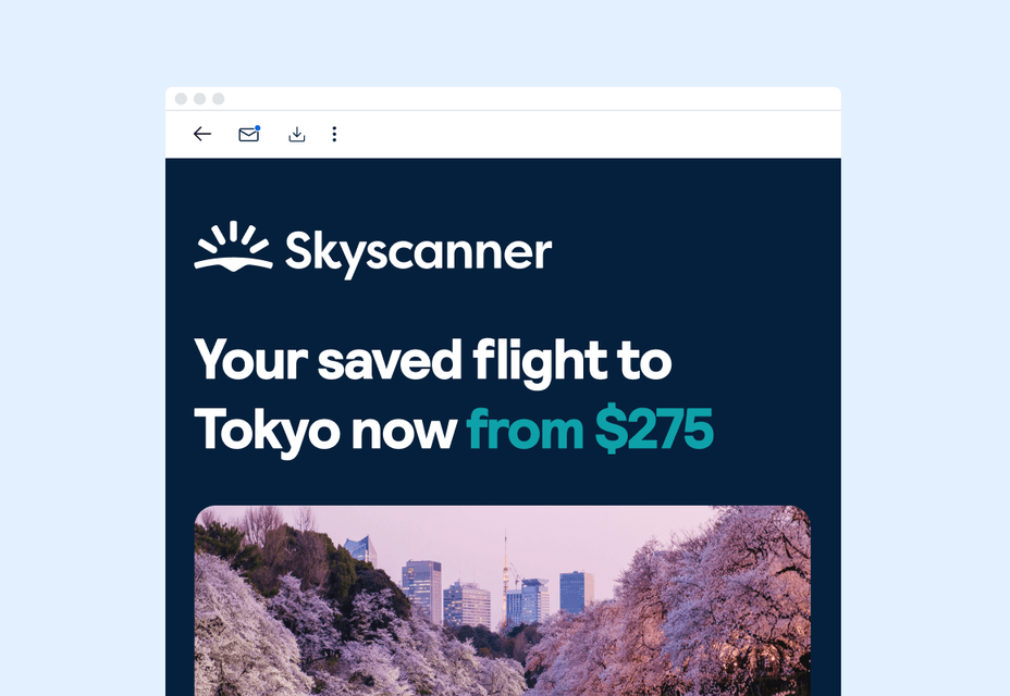 Find great deals with Skyscanner's flight price tracker tools