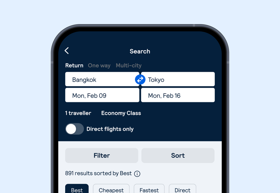 Find great deals with Skyscanner's flight price tracker tools